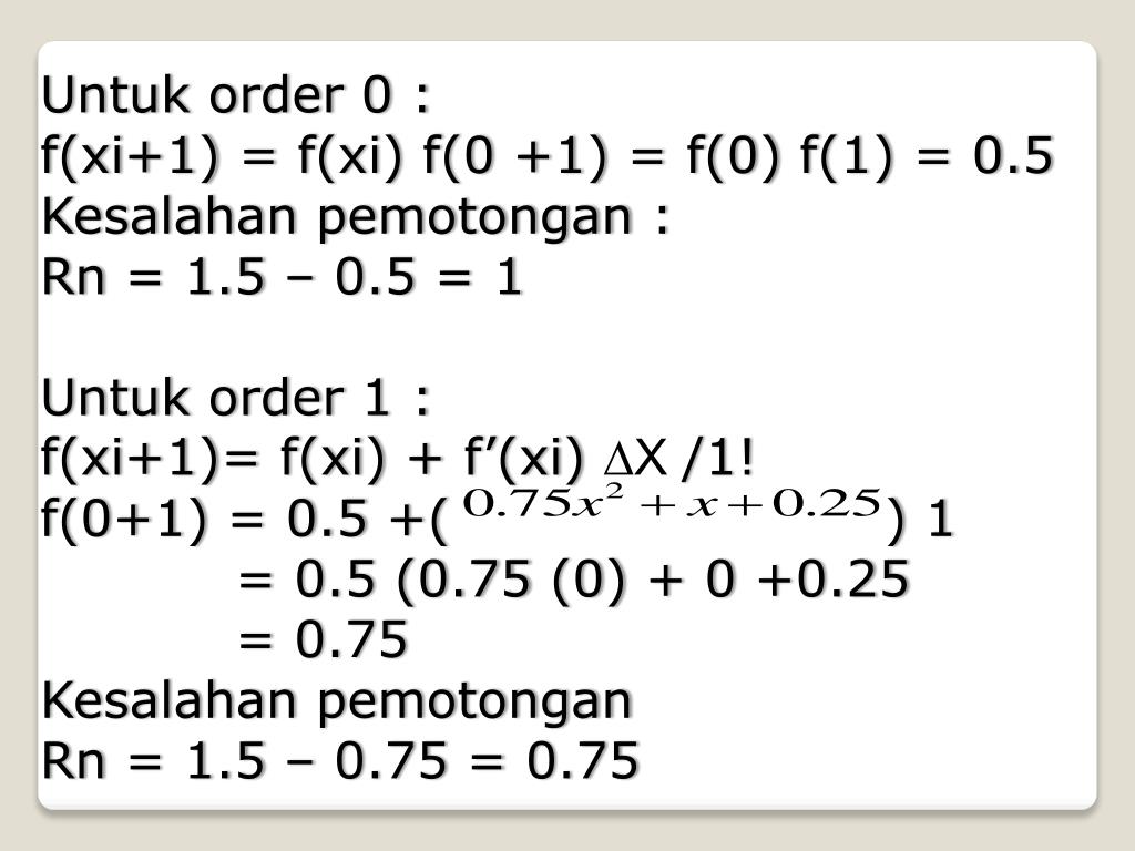 PPT - Metode Numerik Analisa Galat & Deret Taylor PowerPoint ...
