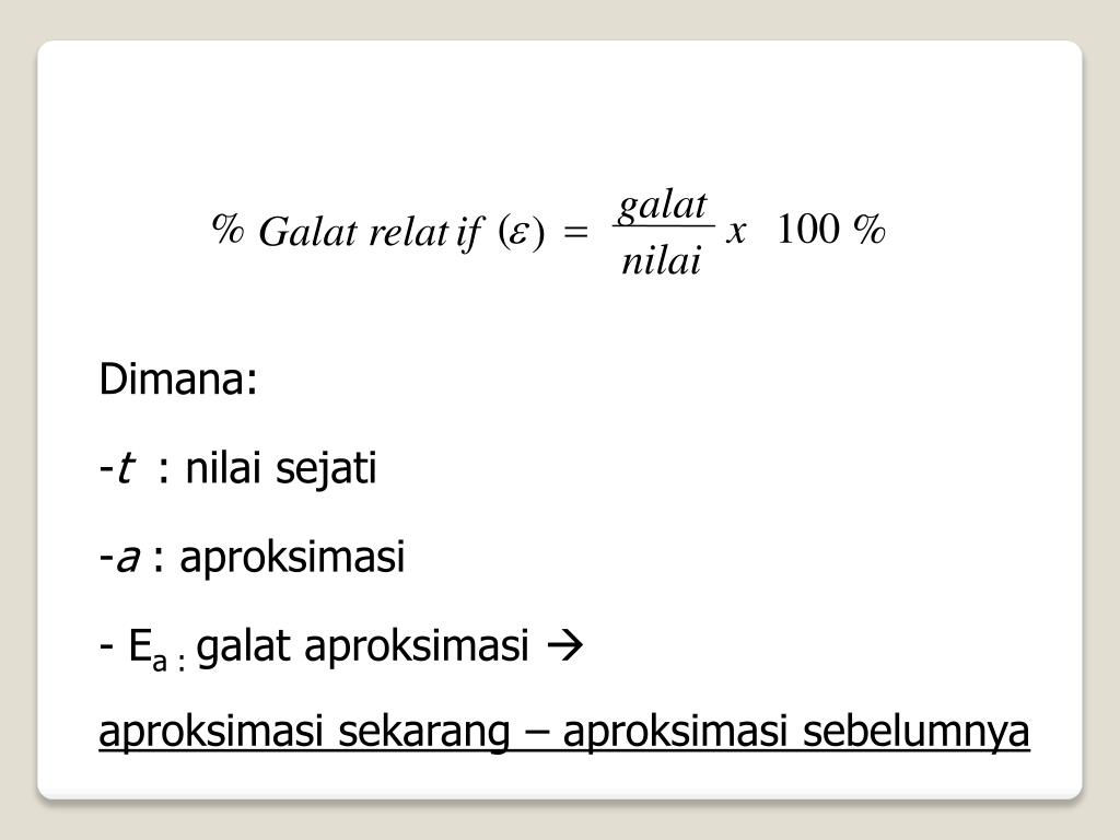 PPT - Metode Numerik Analisa Galat & Deret Taylor PowerPoint ...