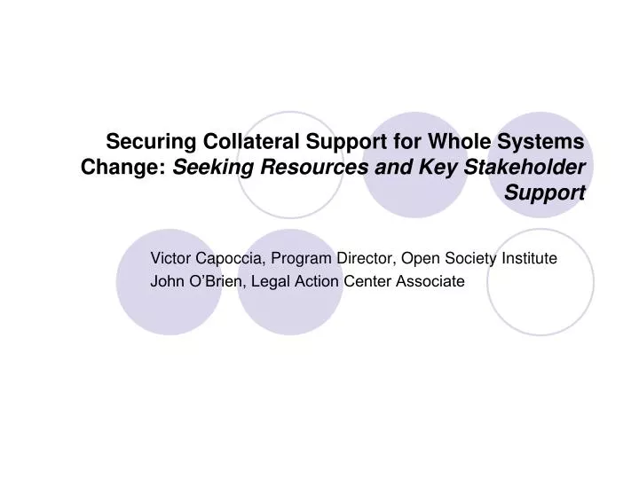 PPT - Victor Capoccia, Program Director, Open Society Institute ...
