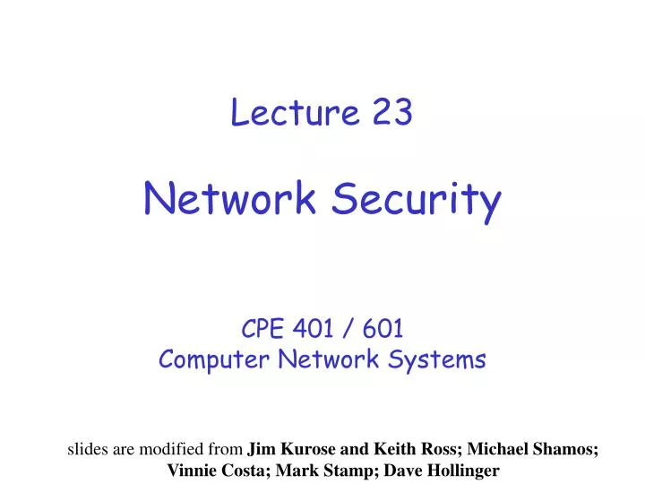 PPT - Lecture 23 Network Security PowerPoint Presentation, free ...
