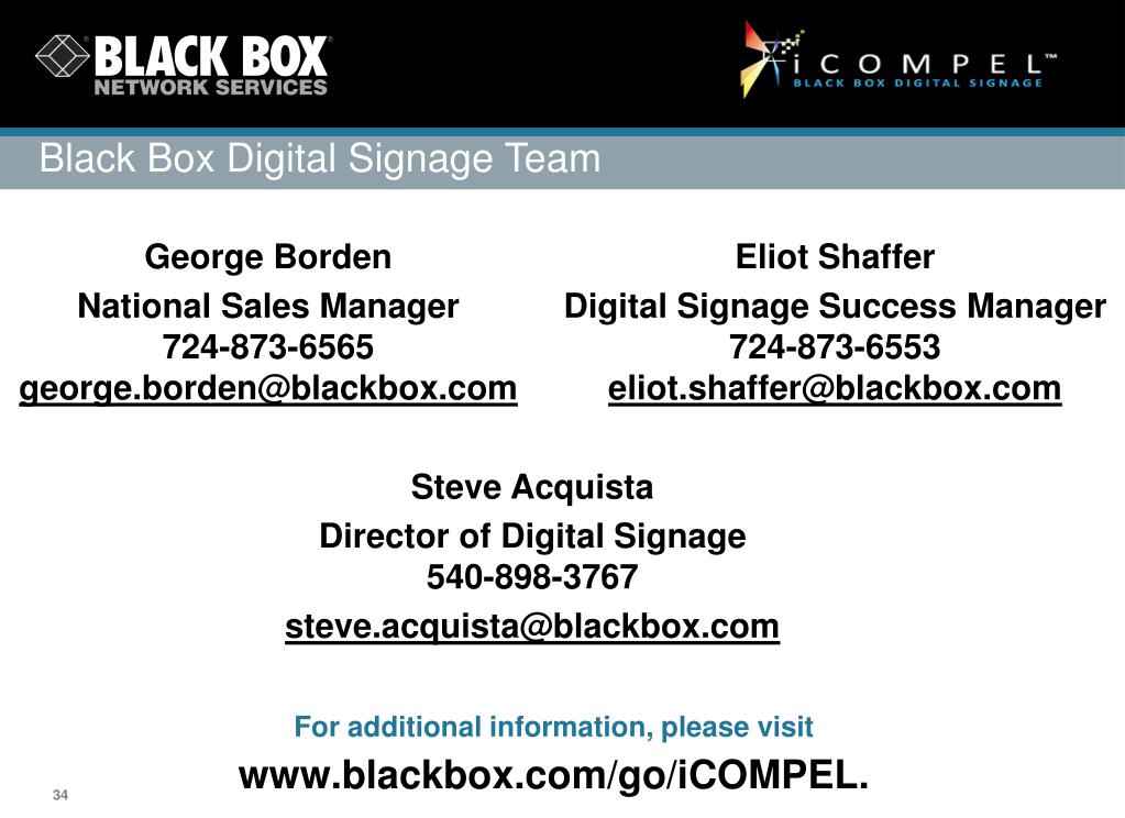 PPT - Presented to: Black Box Corporation Presented by: George Borden ...