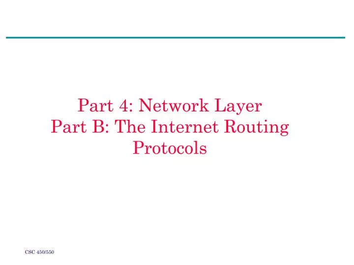PPT - Part 4: Network Layer Part B: The Internet Routing Protocols PowerPoint Presentation - ID ...