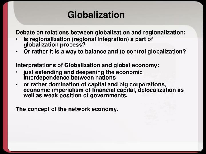 PPT - Globalization and Regionalization in International Relations ...