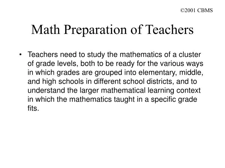 PPT - Math Preparation of Teachers PowerPoint Presentation, free ...