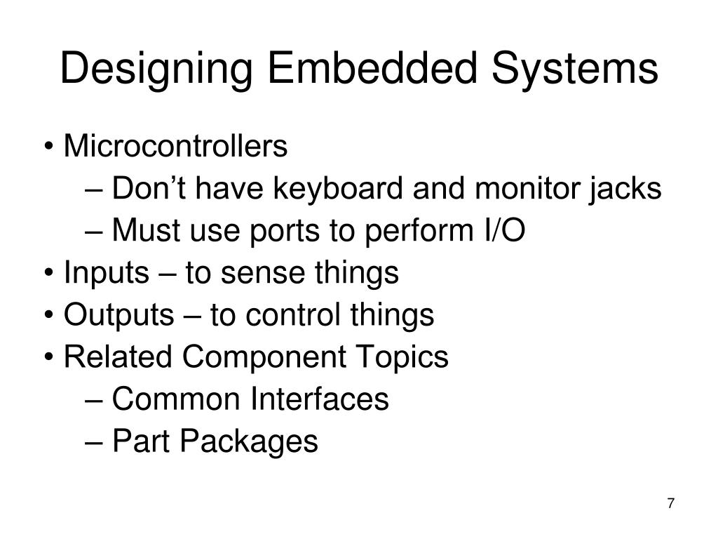 PPT - Lecture 1: Embedded Systems Overview, AVR Hardware/Software ...