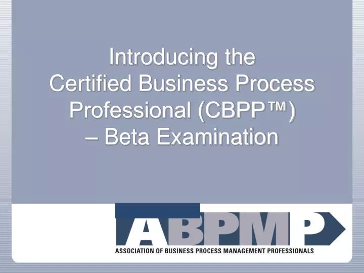 PPT - Introducing the Certified Business Process Professional (CBPPâ ...
