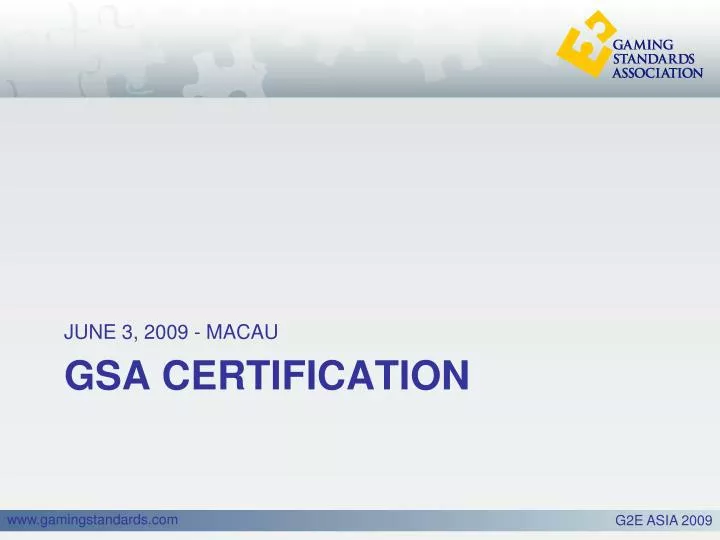 PPT - GSA CERTIFICATION PowerPoint Presentation, free download - ID:3970184