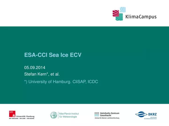 PPT - ESA-CCI Sea Ice ECV PowerPoint Presentation, free download - ID:3970946
