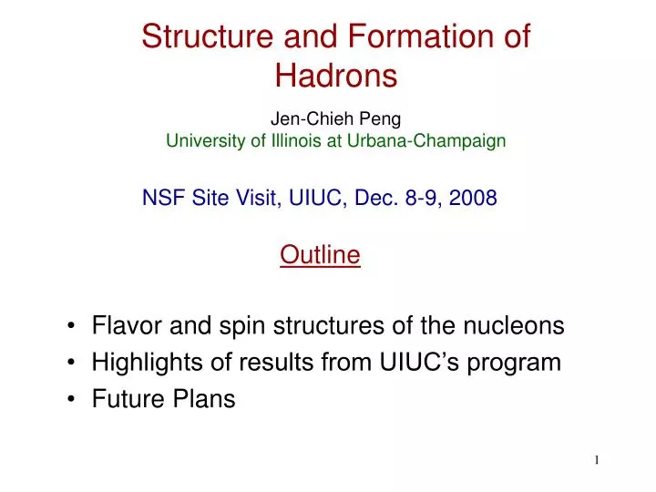 PPT - Structure and Formation of Hadrons PowerPoint Presentation, free ...