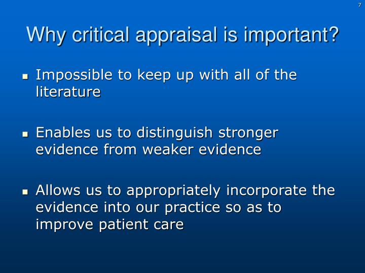 PPT - Introduction to Critical Appraisal PowerPoint Presentation - ID ...