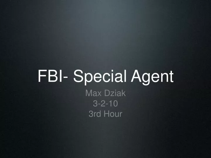 PPT - FBI- Special Agent PowerPoint Presentation, free download - ID ...