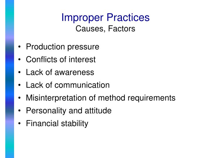 PPT - Detecting Improper Laboratory Practices PowerPoint Presentation ...