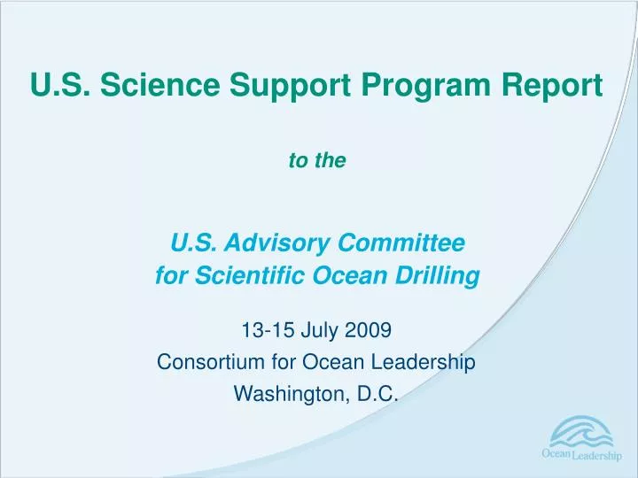 PPT - U.S. Science Support Program Report to the PowerPoint Presentation - ID:3974717