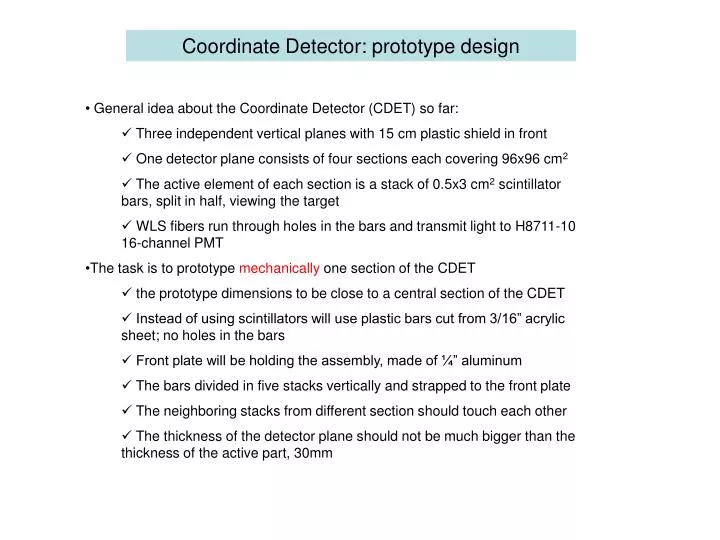 PPT - Coordinate Detector: prototype design PowerPoint Presentation ...