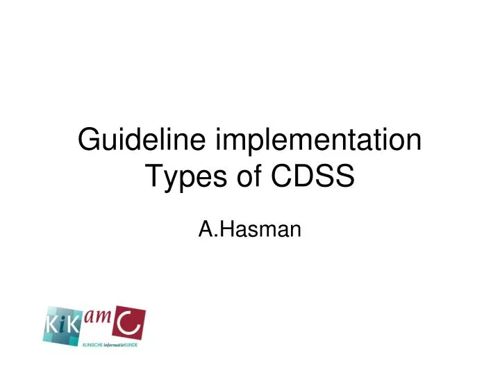 PPT - Guideline implementation Types of CDSS PowerPoint Presentation ...