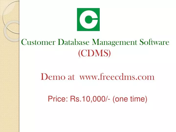 PPT - Customer Database Management Software (CDMS) Demo at freecdms ...