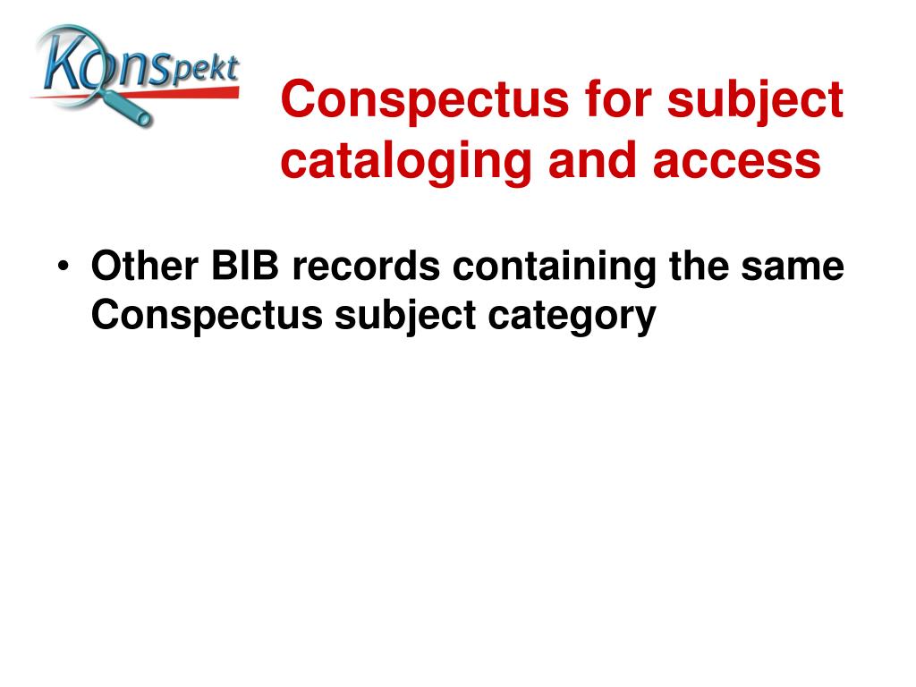 PPT - Conspectus method used for collections mapping and structuring of ...