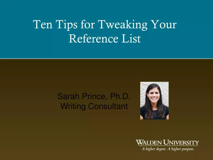 PPT - Ten Tips for Tweaking Your Reference List PowerPoint Presentation ...