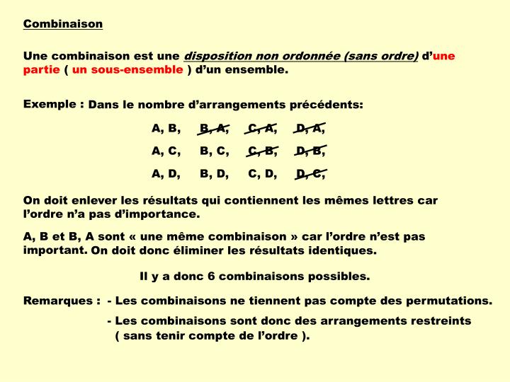PPT - Permutations, arrangements et combinaisons PowerPoint ...