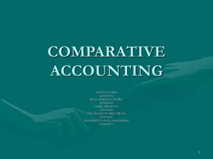 PPT - COMPARATIVE ACCOUNTING PowerPoint Presentation, free download ...