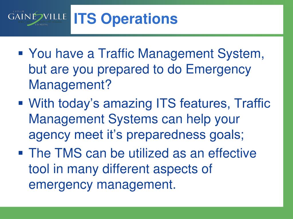PPT - ITS Emergency Management Are You Prepared? Philip R. Mann, P.E ...