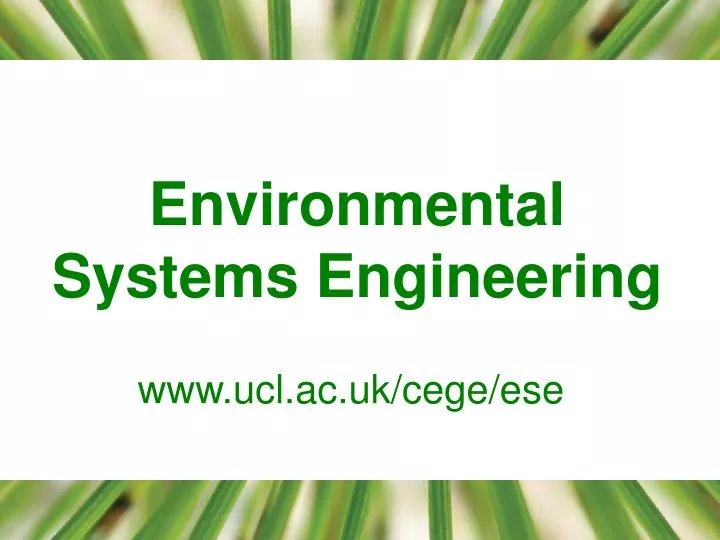 PPT - Environmental Systems Engineering PowerPoint Presentation, free ...