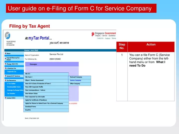 PPT - User guide on e-Filing of Form C for Service Company PowerPoint ...