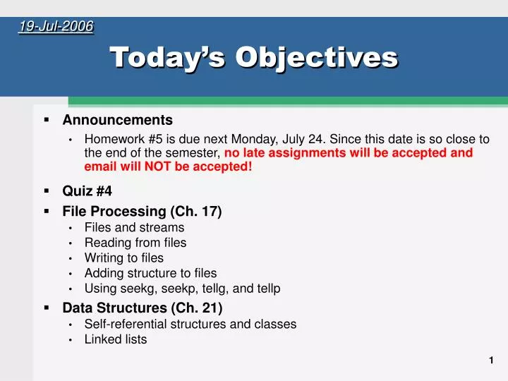 PPT - Todayâ€™s Objectives PowerPoint Presentation, free download - ID ...