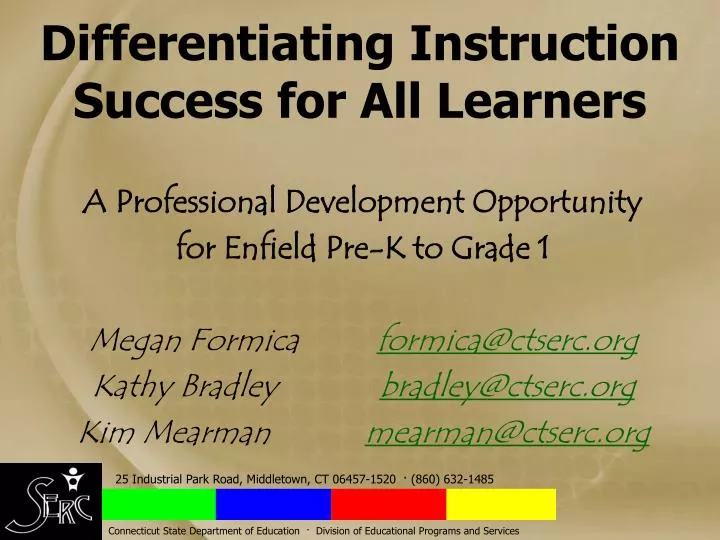 PPT - Differentiating Instruction Success for All Learners PowerPoint ...