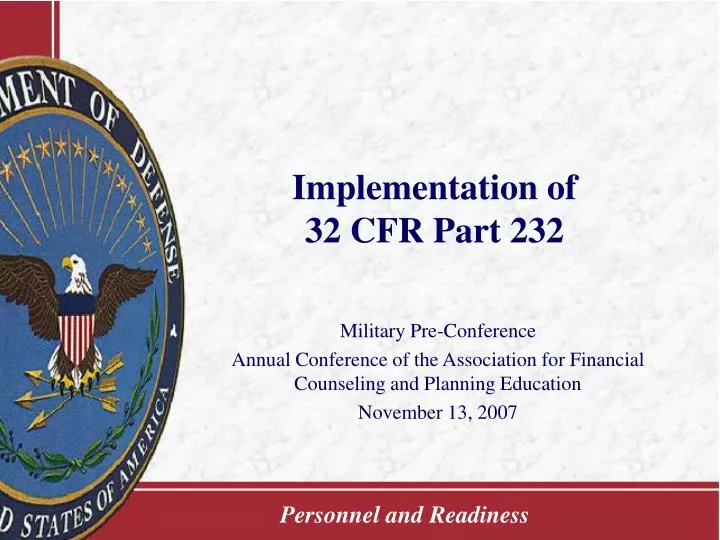 PPT - Implementation of 32 CFR Part 232 PowerPoint Presentation, free ...