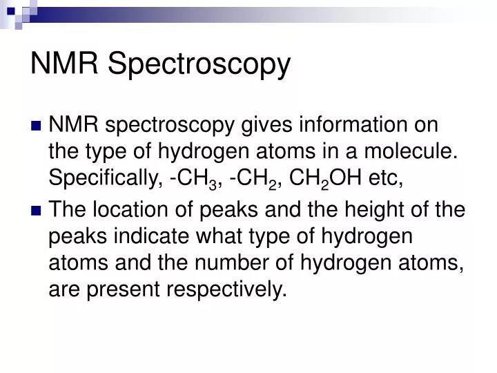 PPT - NMR Spectroscopy PowerPoint Presentation, free download - ID:3981900
