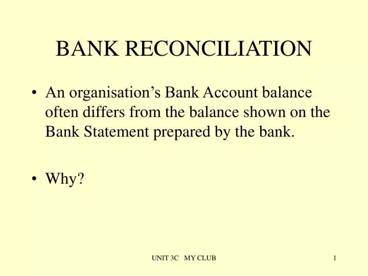 PPT - BANK RECONCILIATION PowerPoint Presentation, free download - ID ...