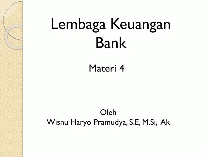 PPT - Lembaga Keuangan Bank PowerPoint Presentation, free download - ID ...