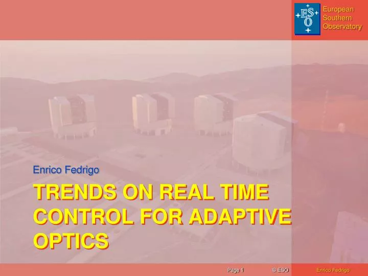 PPT - Trends on real time control for adaptive optics PowerPoint ...