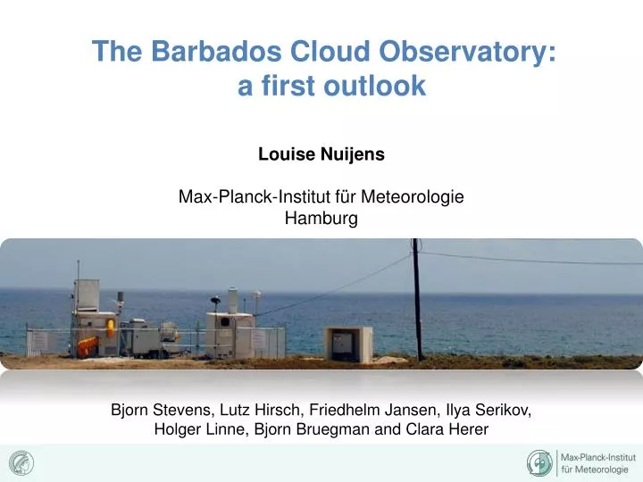 PPT - The Barbados Cloud Observatory: a first outlook PowerPoint ...
