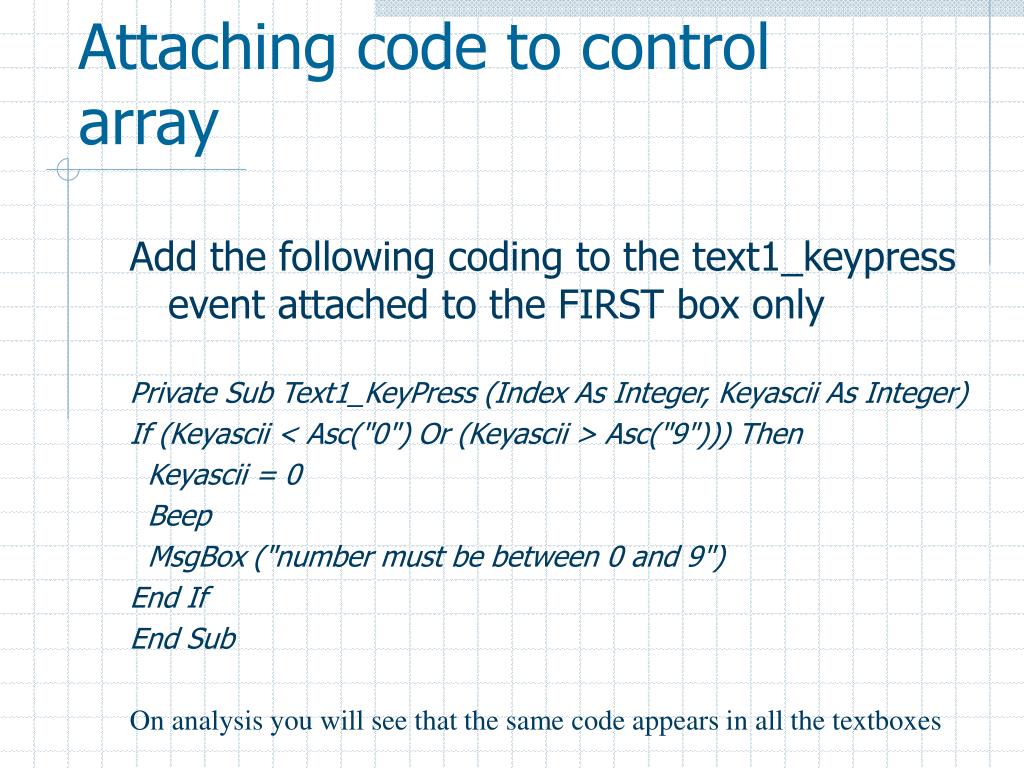 Ppt Control Arrays Records And Record Arrays In Vb Powerpoint Presentation Id3987033