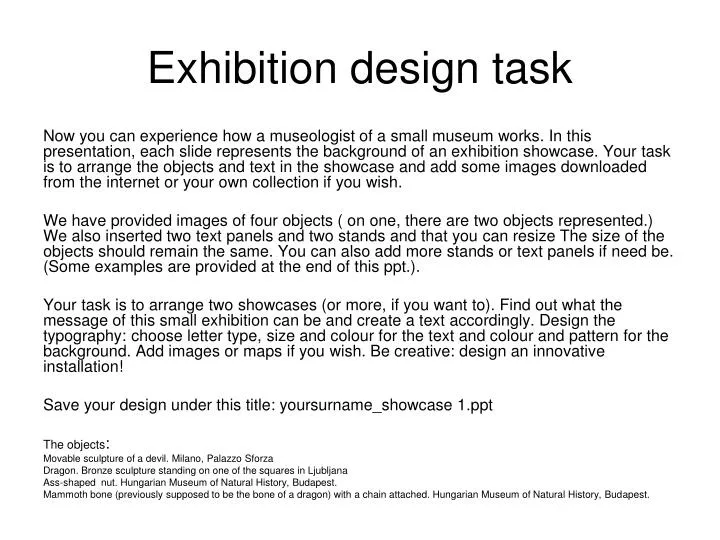 PPT - Exhibition design task PowerPoint Presentation, free download - ID:3987374