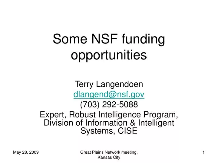PPT - Some NSF funding opportunities PowerPoint Presentation, free ...