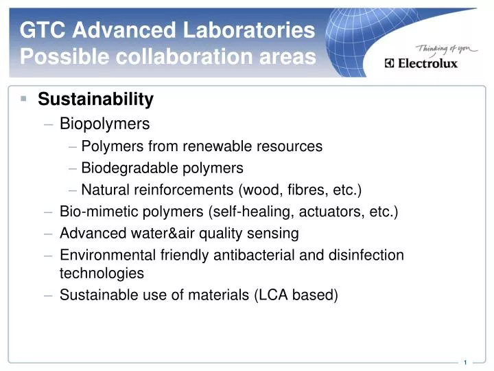 PPT - GTC Advanced Laboratories Possible collaboration areas PowerPoint ...