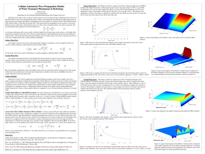 PPT - Cellular Automaton Wave Propagation Models of Water Transport ...