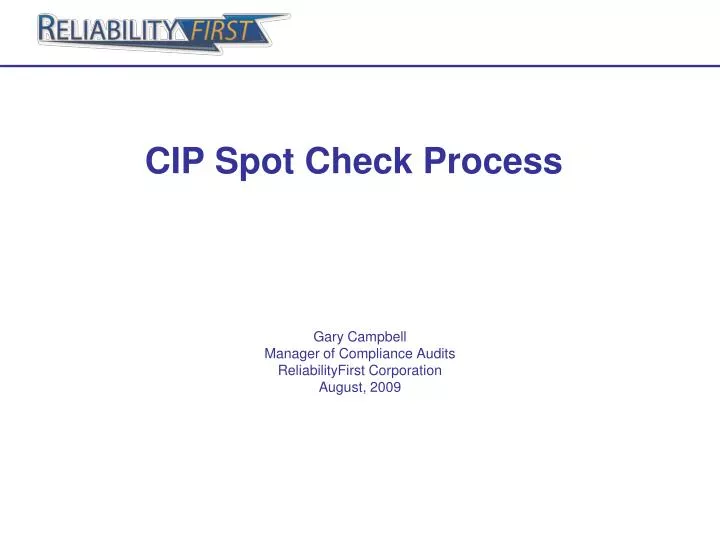 PPT - CIP Spot Check Process PowerPoint Presentation, free download ...