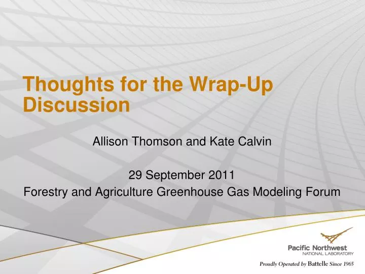 PPT - Thoughts for the Wrap-Up Discussion PowerPoint Presentation, free ...