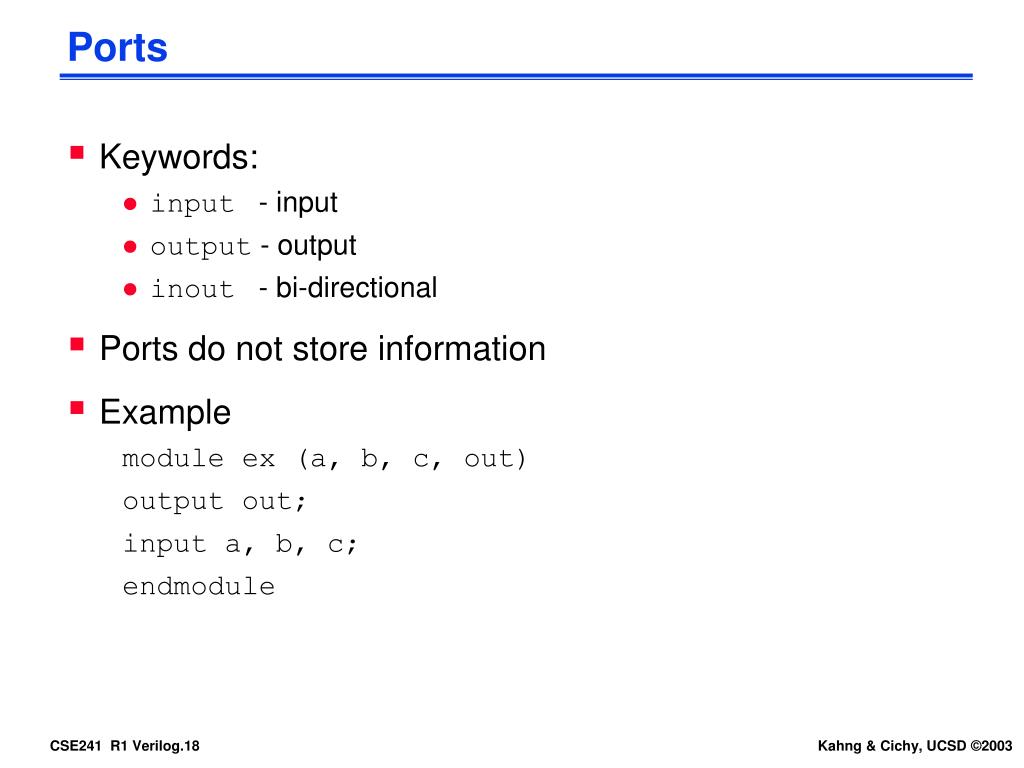 Ppt Cse241 Vlsi Digital Circuits Winter 2003 Recitation 1 Rtl Coding In Verilog Powerpoint