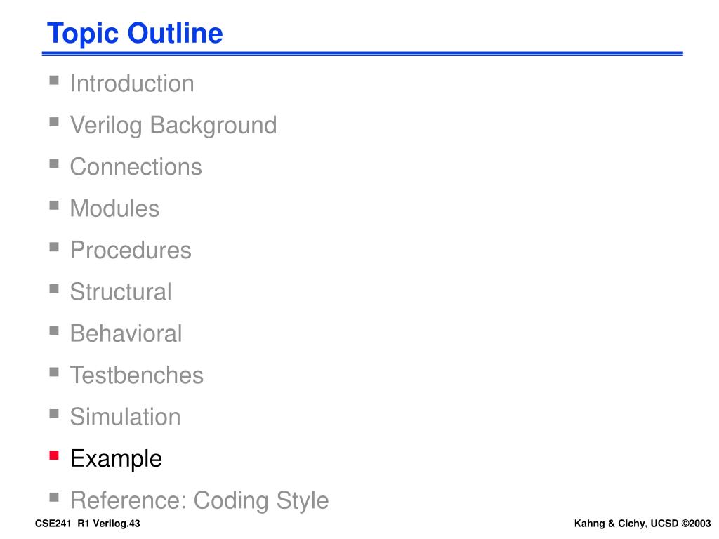 Ppt Cse241 Vlsi Digital Circuits Winter 2003 Recitation 1 Rtl Coding In Verilog Powerpoint