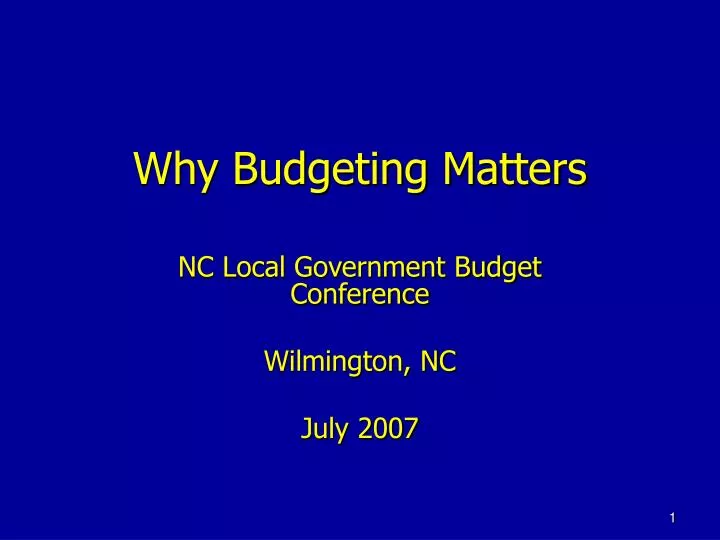 PPT - Why Budgeting Matters PowerPoint Presentation, free download - ID ...