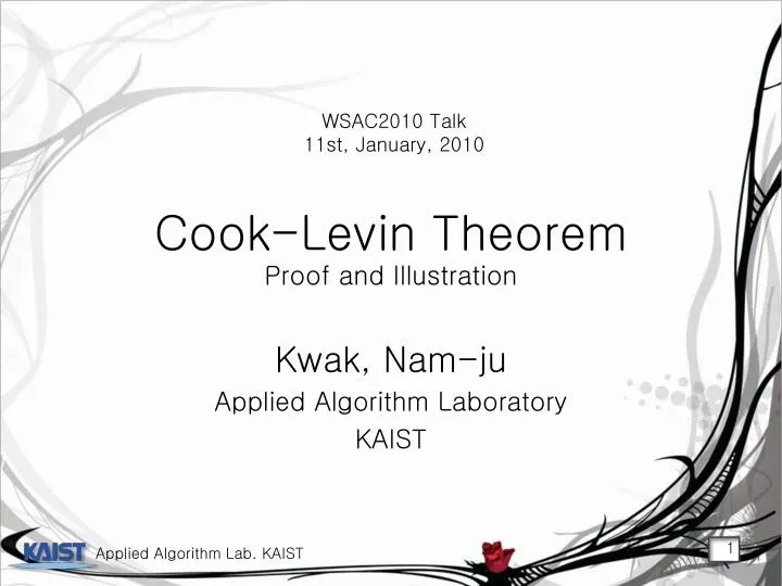 PPT - Cook-Levin Theorem Proof and Illustration PowerPoint Presentation ...