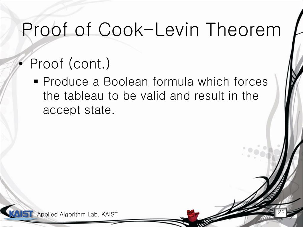 Ppt Cook Levin Theorem Proof And Illustration Powerpoint Presentation Id 3993435