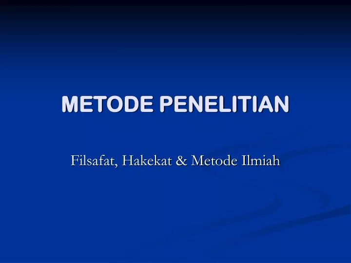 PPT - METODE PENELITIAN PowerPoint Presentation, free download - ID:3995525