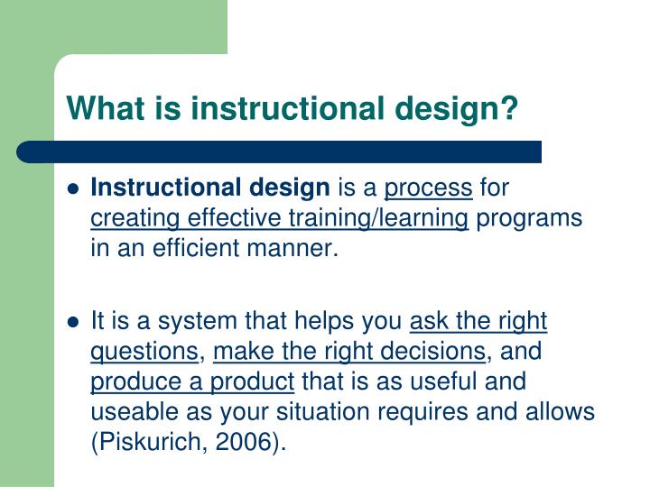 PPT - Instructional Design PowerPoint Presentation - ID:3996381