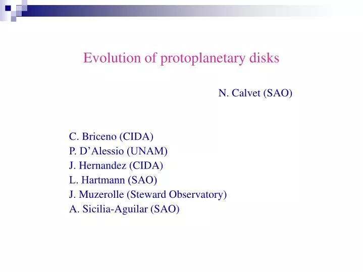 PPT - Evolution of protoplanetary disks PowerPoint Presentation, free ...